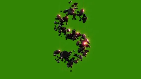 dollar - peso sign of dark fire rocks wi... | Stock Video | Pond5