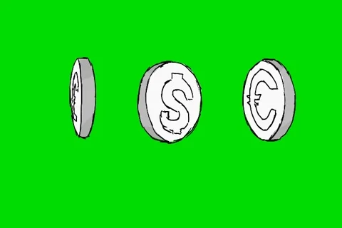 Dollar Pound Euro Coins - Animation - Ha... | Stock Video | Pond5