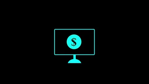 Dollar sign animated icon with monitor b... | Stock Video | Pond5