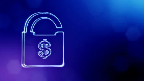 dollar sign in emblem of a lock. Finance... | Stock Video | Pond5