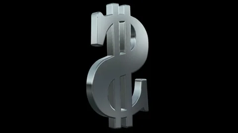 Dollar sign flying with rotation. alpha ... | Stock Video | Pond5