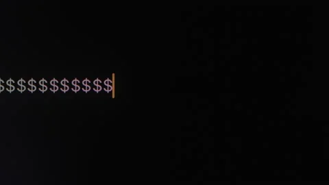 Dollar Signs Being Typed on a Black Scre... | Stock Video | Pond5