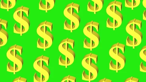Dollar signs falling down on green backg... | Stock Video | Pond5