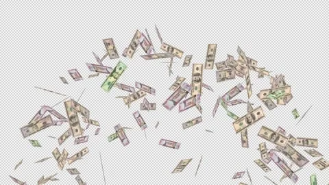 Dollar spread animation on transparent b... | Stock Video | Pond5