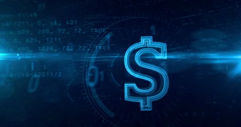Dollar symbol on cyber background loop 4... | Stock Video | Pond5
