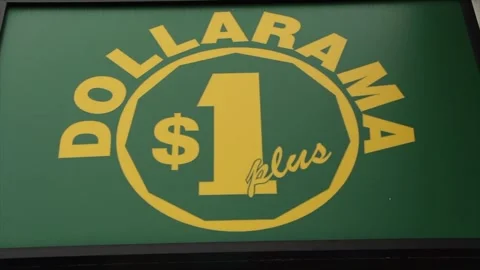dollarama circle logo with 1 dollar writ... | Stock Video | Pond5