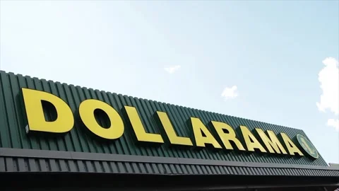 dollarama logo sign on front of store wi... | Stock Video | Pond5