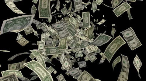 Dollars and Euro money flying with Alpha | Stock Video | Pond5