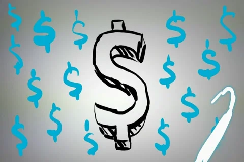 Dollars - Hand drawn - Animation - outl... | Stock Video | Pond5