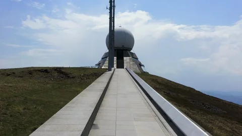 Dolly forward low angle of a sphere shap... | Stock Video | Pond5