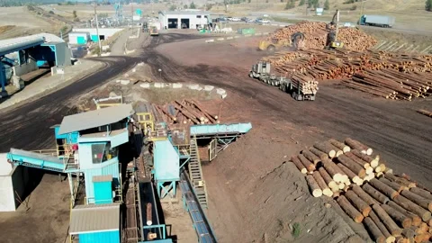 dolly forward zoom drone shot over sawmi... | Stock Video | Pond5