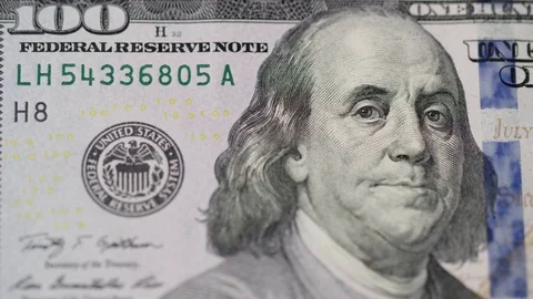 Dolly movement from $100 US bill to 100 ... | Stock Video | Pond5