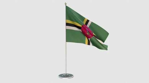 Dominica Small Flag Pole Looping Anima... | Stock Video | Pond5
