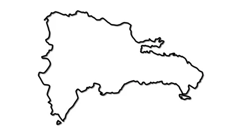 Dominican Republic map outline self draw... | Stock Video | Pond5