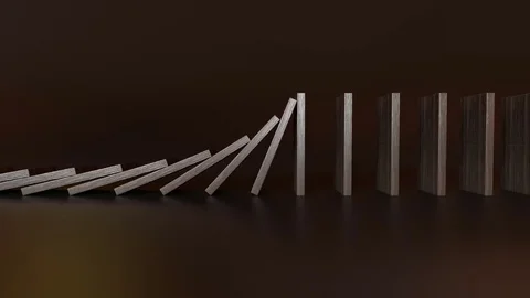 Domino falling loop, side view | Stock Video | Pond5