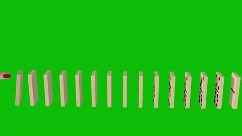 Dominoes Falling down Green Screen Anima... | Stock Video | Pond5