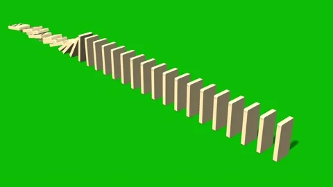 Dominoes Falling down Green Screen Anima... | Stock Video | Pond5