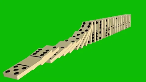 Dominoes Falling down Green Screen Anima... | Stock Video | Pond5