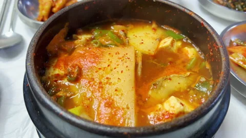 Dongtae jjigae(Pollak stew), Korean food | Stock Video | Pond5