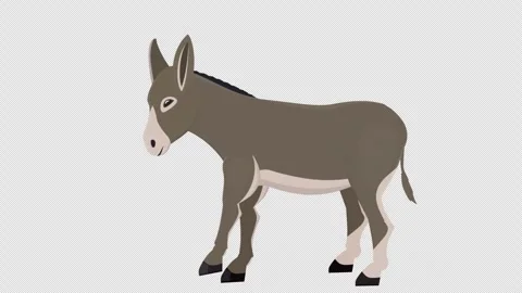 Donkey. Animation animal donkey. Cartoon | Stock Video | Pond5