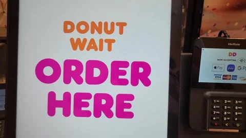 Donut Wait Order Here Kiosk Dunkin Donut... | Stock Video | Pond5