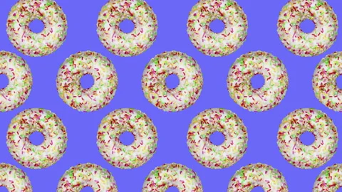 Donuts flat animation color background | Stock Video | Pond5