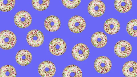 Donuts flat animation color background | Stock Video | Pond5