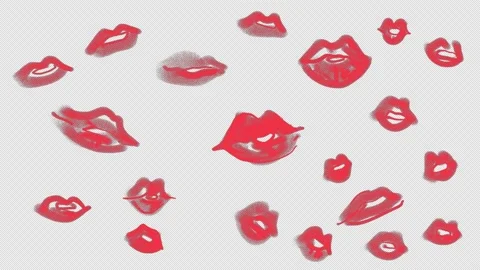 Doodle Lips animation on a black screen. | Stock Video | Pond5