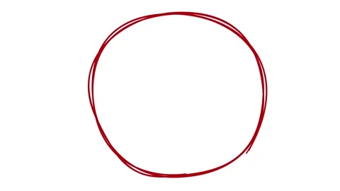 Doodle red circle highlight stroke on wh... | Stock Video | Pond5