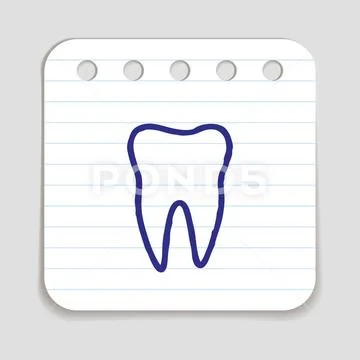 Doodle Tooth Icon Doodle Tooth icon. Infographic symbol hand drawn with ...