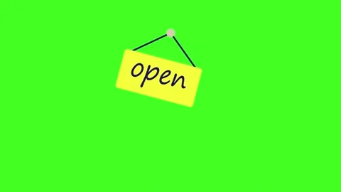 Door Open Sign Animation. We Are Open St... | Stock Video | Pond5