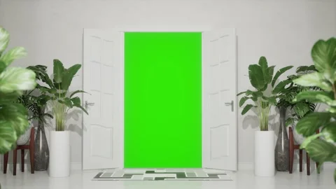 Door Opening Animation In A Light White ... | Stock Video | Pond5