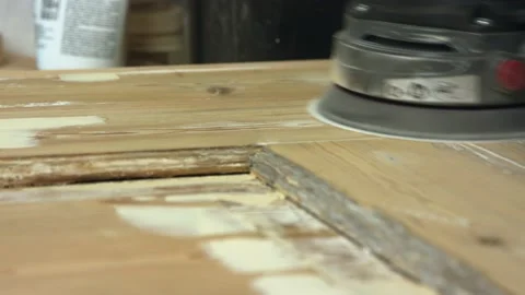 Door sanding work on wood with tools to ... | Stock Video | Pond5