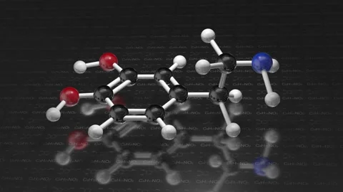 Dopamine Molecule 3D Model Chemical Form... | Stock Video | Pond5