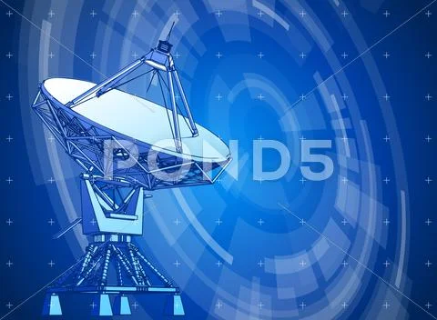 Doppler radar & blue radial technology background: Graphic #50350517