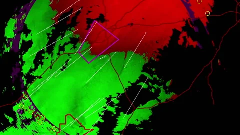 Doppler weather radar screen showing tor... | Stock Video | Pond5