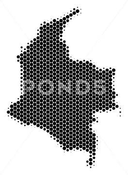 Dot Halftone Colombia Map: Graphic #88838249