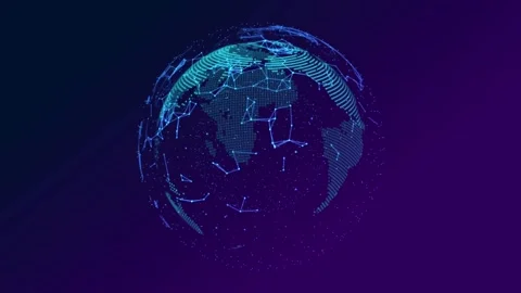Dot matrix earth globe cyber system | Stock Video | Pond5