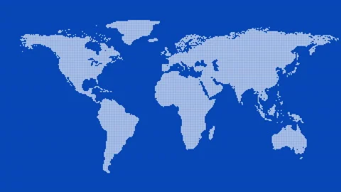 Dot world map with blue chroma key backg... | Stock Video | Pond5