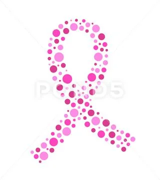 Dots style pink ribbon. Breast cancer awareness month. Illustration ...