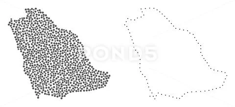 Dotted Contour Map Of Saudi Arabia Illustration #96653532