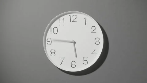 Dotted White Clock Face on Wall All Day | Stock Video | Pond5