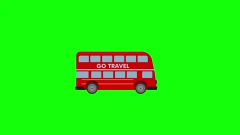 Double decker bus moving 2d animation lo... | Stock Video | Pond5