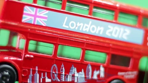 Double Decker Red Bus Turning Around Its... | Stock Video | Pond5