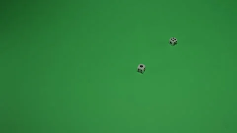 Double Dice Rolling 5 on Green screen Ch... | Stock Video | Pond5
