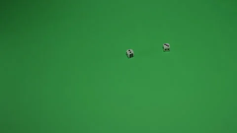 Double Dice Rolling 5 on Green screen Ch... | Stock Video | Pond5
