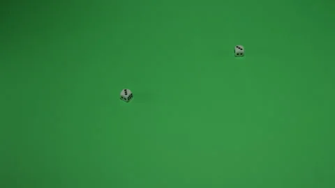 Double Dice Rolling 6 on Green screen Ch... | Stock Video | Pond5
