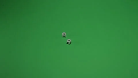 Double Dice Rolling 6 on Green screen Ch... | Stock Video | Pond5