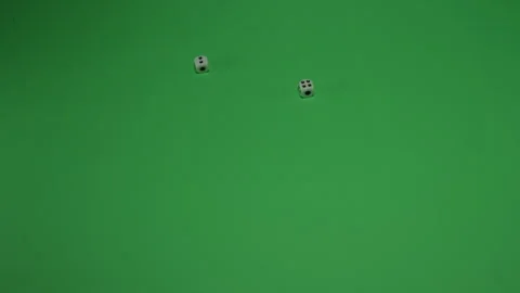 Double Dice Rolling 6 on Green screen Ch... | Stock Video | Pond5