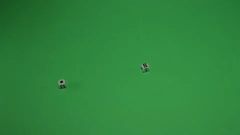 Double Dice Rolling 7 on Green screen Ch... | Stock Video | Pond5